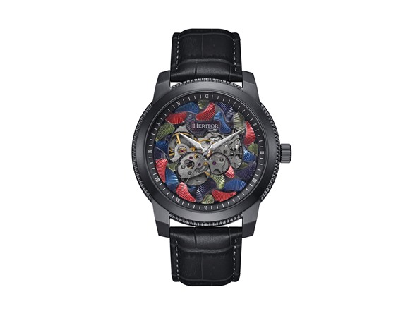 Emmanuel Semi-Skeleton Leather Watch