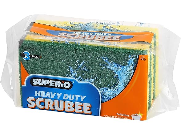 Scrubee Heavy Duty Scrub Sponge with Scouring Pad