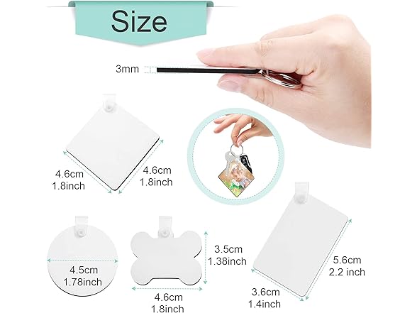 120Pcs Sublimation Keychain Blanks Bulk