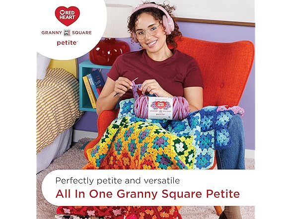 Red Heart All in One Granny Square, 3Pk- Newsie