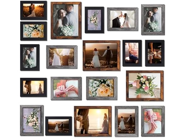 20 PC Rustic Gallery Wall Frame Set