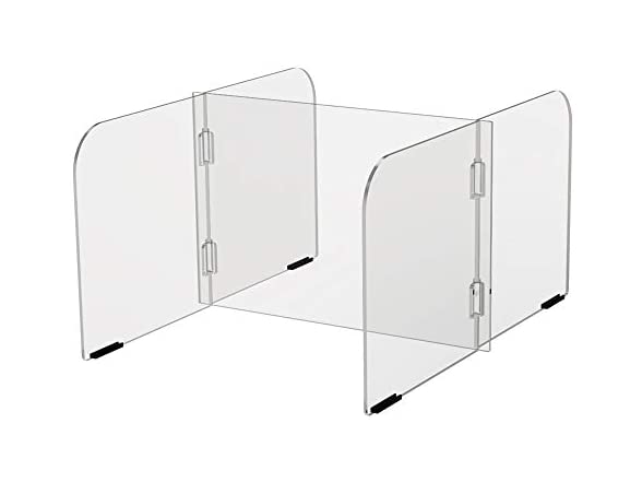 4-Zone Clear Desk Dividers for Tables