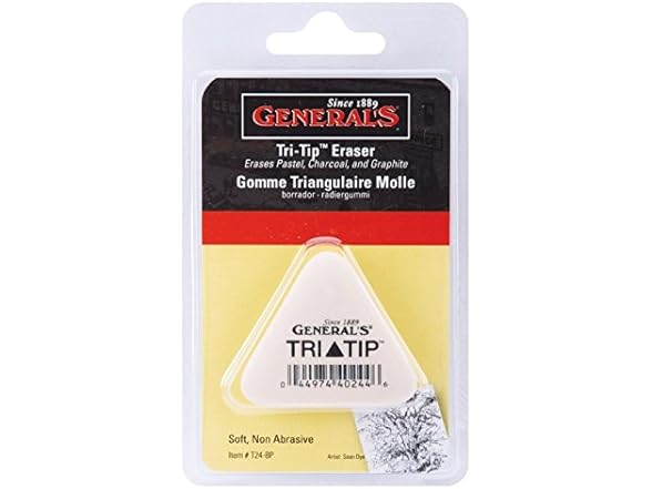 General White Tri-Tip Triangle Eraser