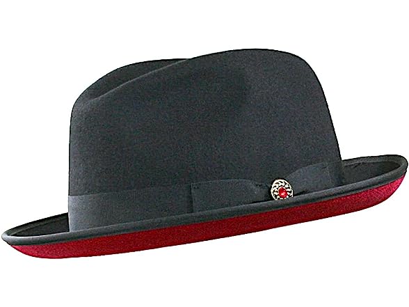 Levine Hats Wool Velvet Red Bottom Black