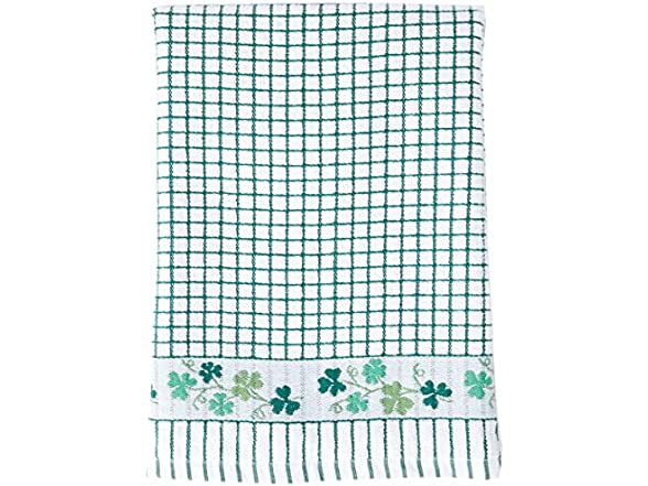 Poli-dri Jacquard Towel White with Green