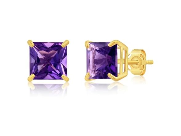 Max + Stone 14k YG Princess Stud Earrings