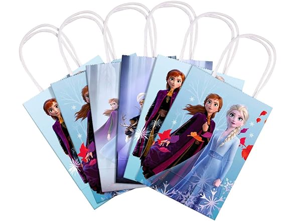 12 Party Bags Anna And Elsa Frozen