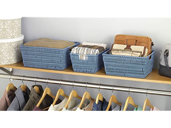 Whitmor Rattique Storage Baskets - Berry