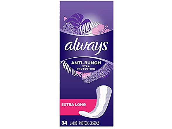 Always Xtra Protection Daily Liners, Extra Long, 34-Count