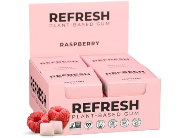 Refresh Natural Raspberry Gum (12pk)