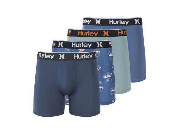 Hurley Men's 4 Pack Printed Boxer Brief