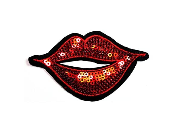Red Lips Embroidered Patch