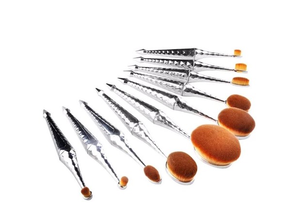 10 Piece Set Spiral Tower Makeup Brushes