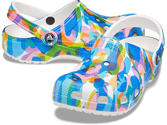 Crocs Unisex Classic Graphic Clogs, Wh