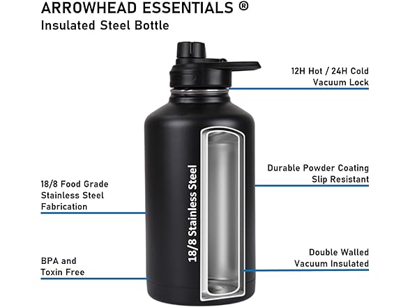 Arrowhead Essentials 64oz Stainless Steel Insulated
