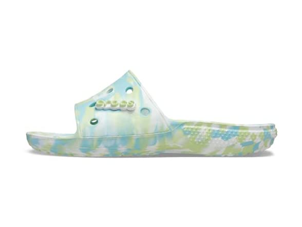 Crocs Classic Slide Sandals, Pure Water/Multi, 11 US Women