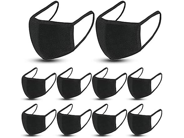 NiUB5 Face Masks,Black, 10 Pcs