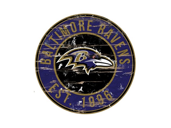 NFL Round Distressed Sign
