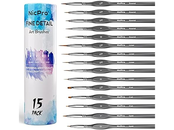 15PCS Micro Fine Detail Paint Brush Set