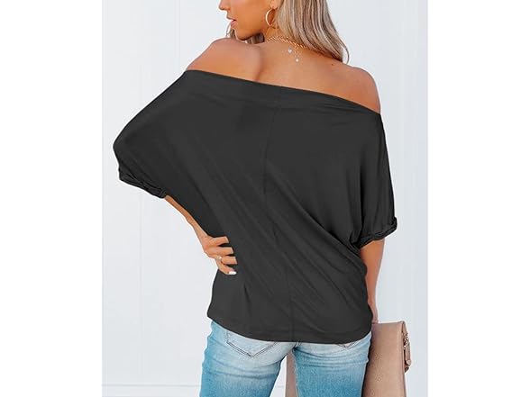 Off Shoulder Batwing Casual Tunic Blouse
