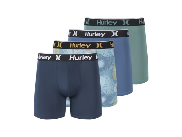 Hurley Men's 4 Pack Printed Boxer Brief