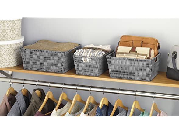 Whitmor Rattique Storage Baskets 3pc Set
