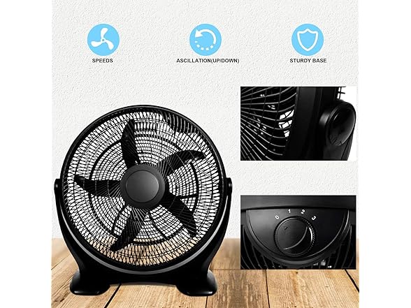 Simple Deluxe 14" 3-Speed Plastic Floor Fan