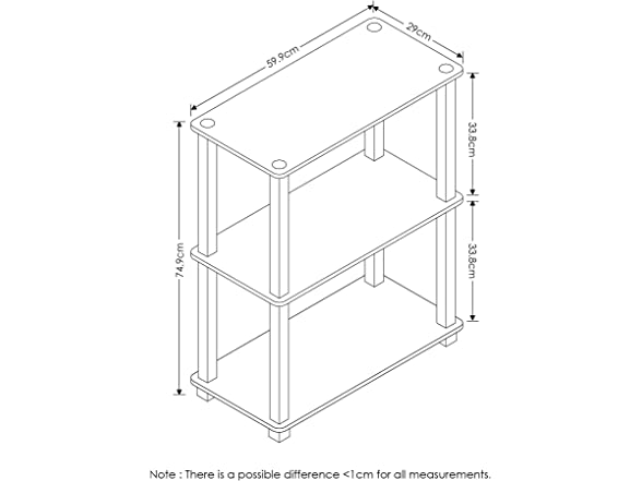 Furinno Turn-S-Tube 3-Tier Compact Shelf