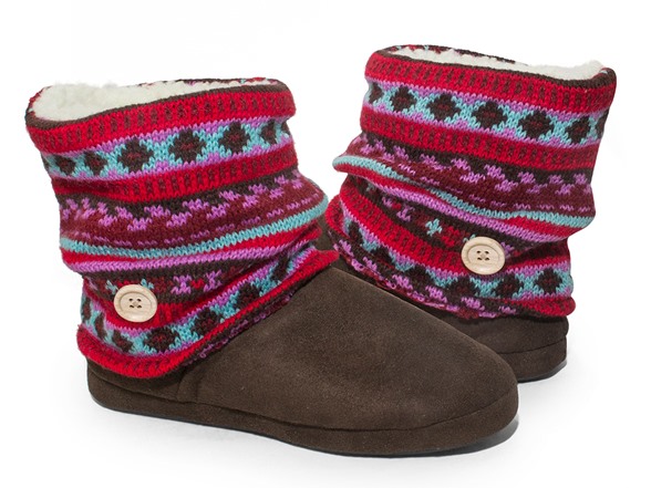 Women's Short Cuff Bootie, Guatemalan Fairisle