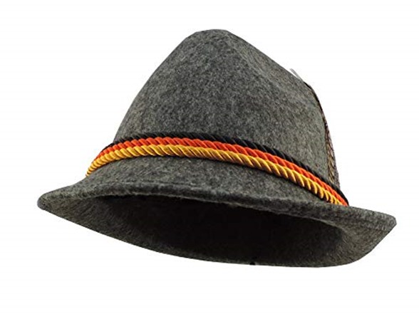 Beistle German Alpine Hat for Adults, Gray